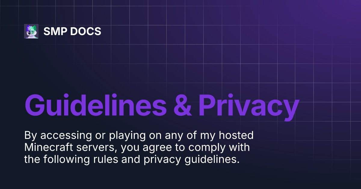 Guidelines & Privacy | SMP DOCS
